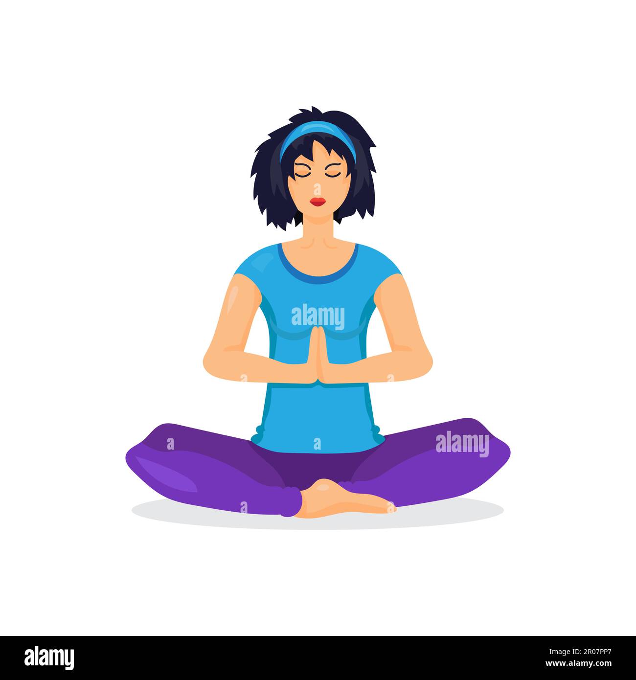 Training yoga young woman in the prayer position isolated on white ...