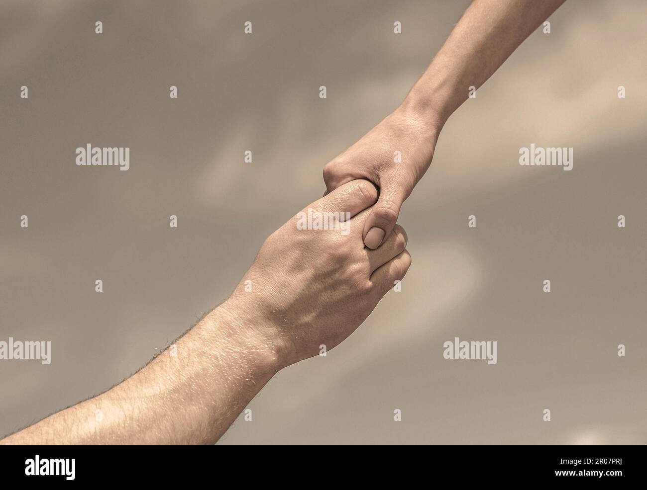 Hands of man and woman reaching to each other, support. Solidarity ...