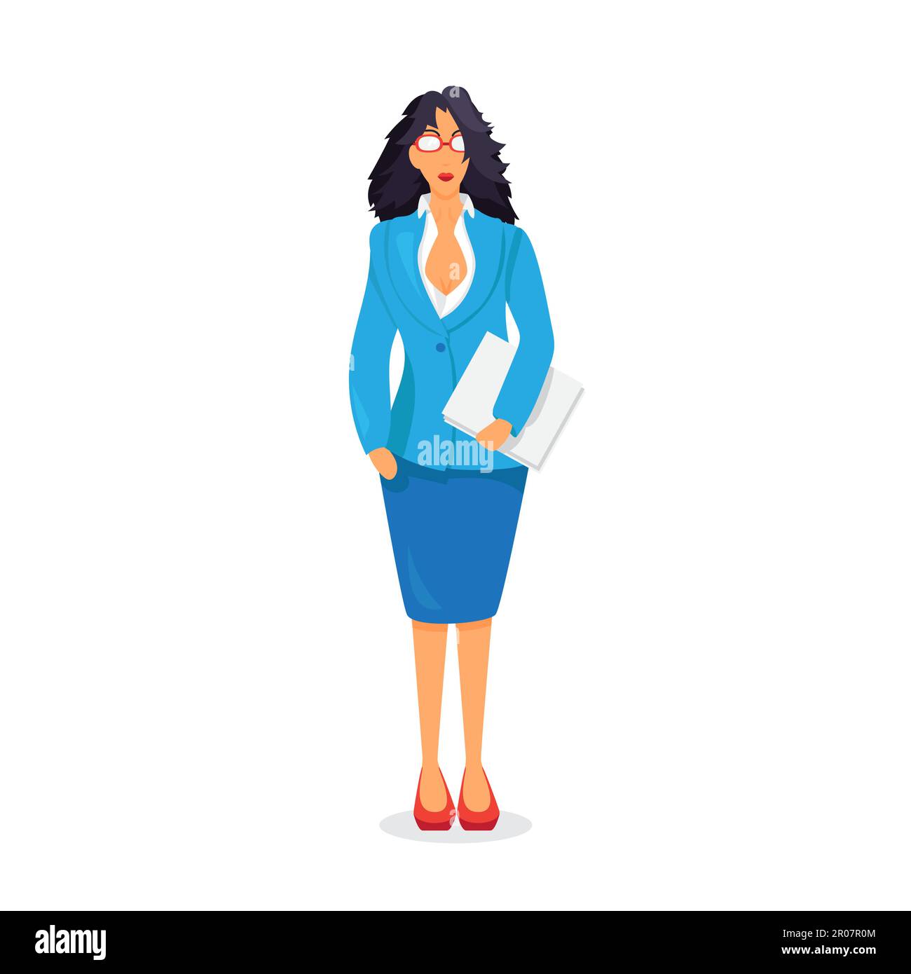 Business lady with documents. Office dress code. Vector Stock Vector ...