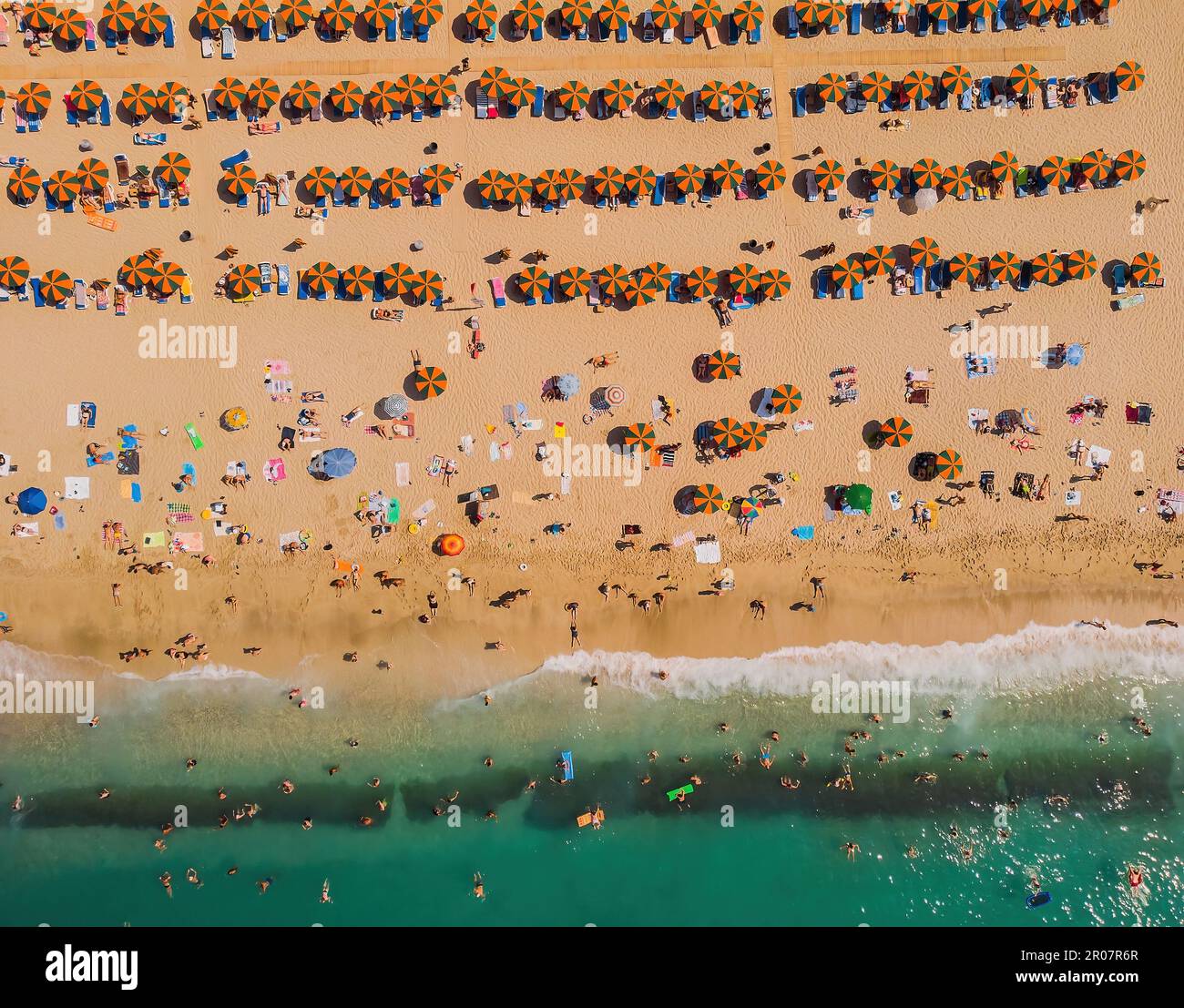 Aerial view of an emerald and transparent Mediterranean sea with a ...