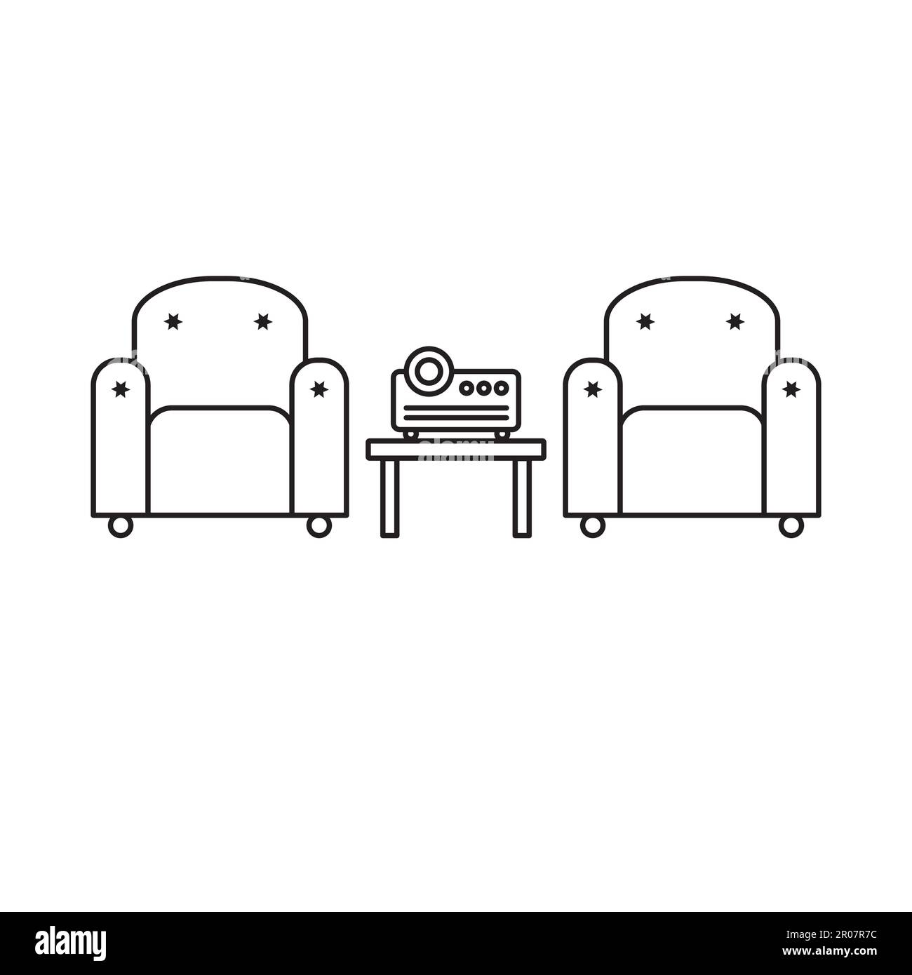 Office work room with projector and comfortable seats for multimedia ...