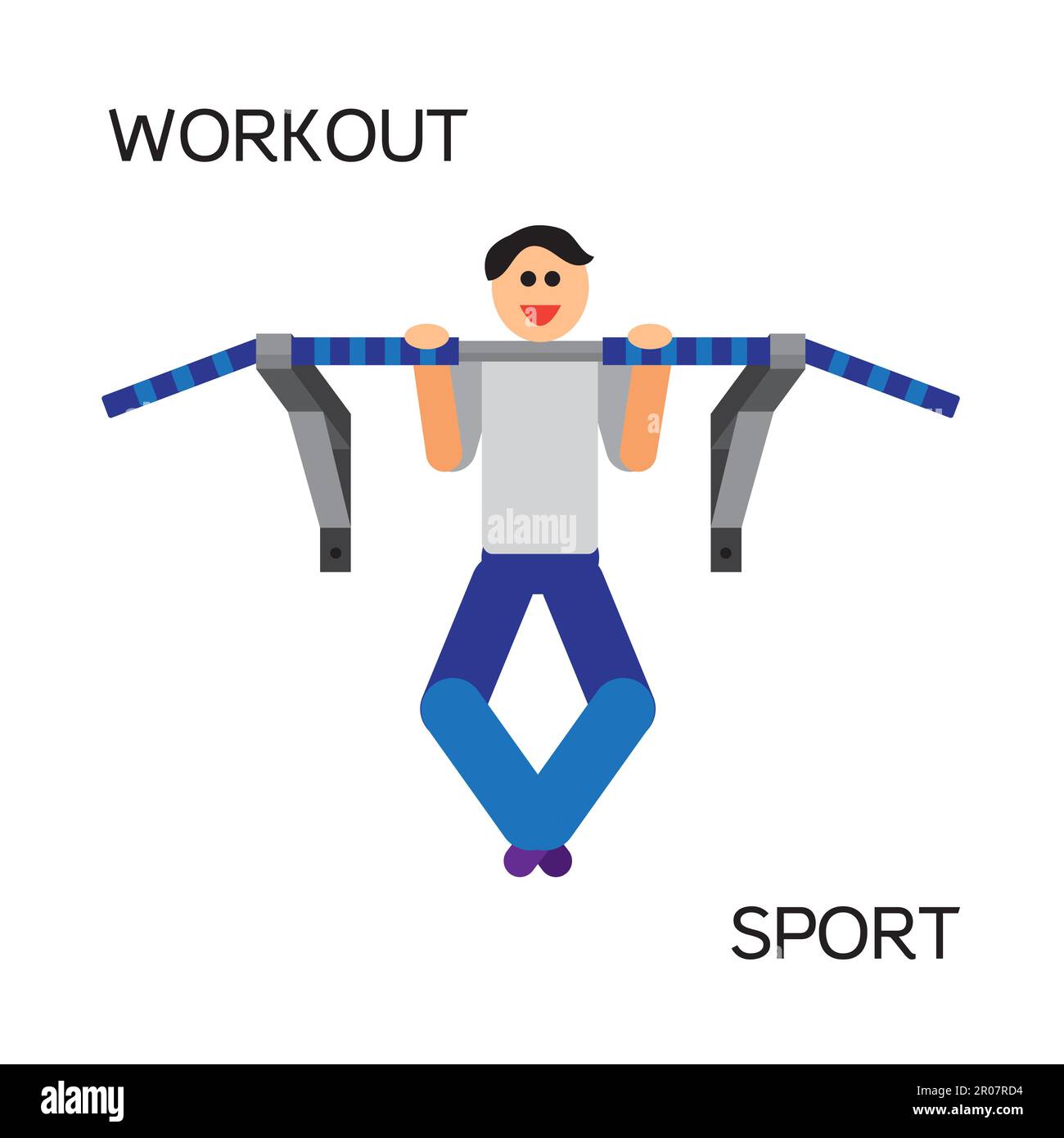 Sportman with sports equipment for street workout and pull-up bar ...