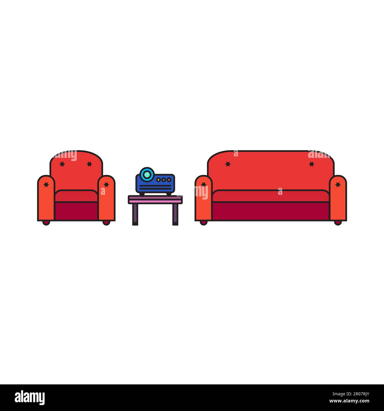 Office work room with projector and comfortable seats for multimedia ...