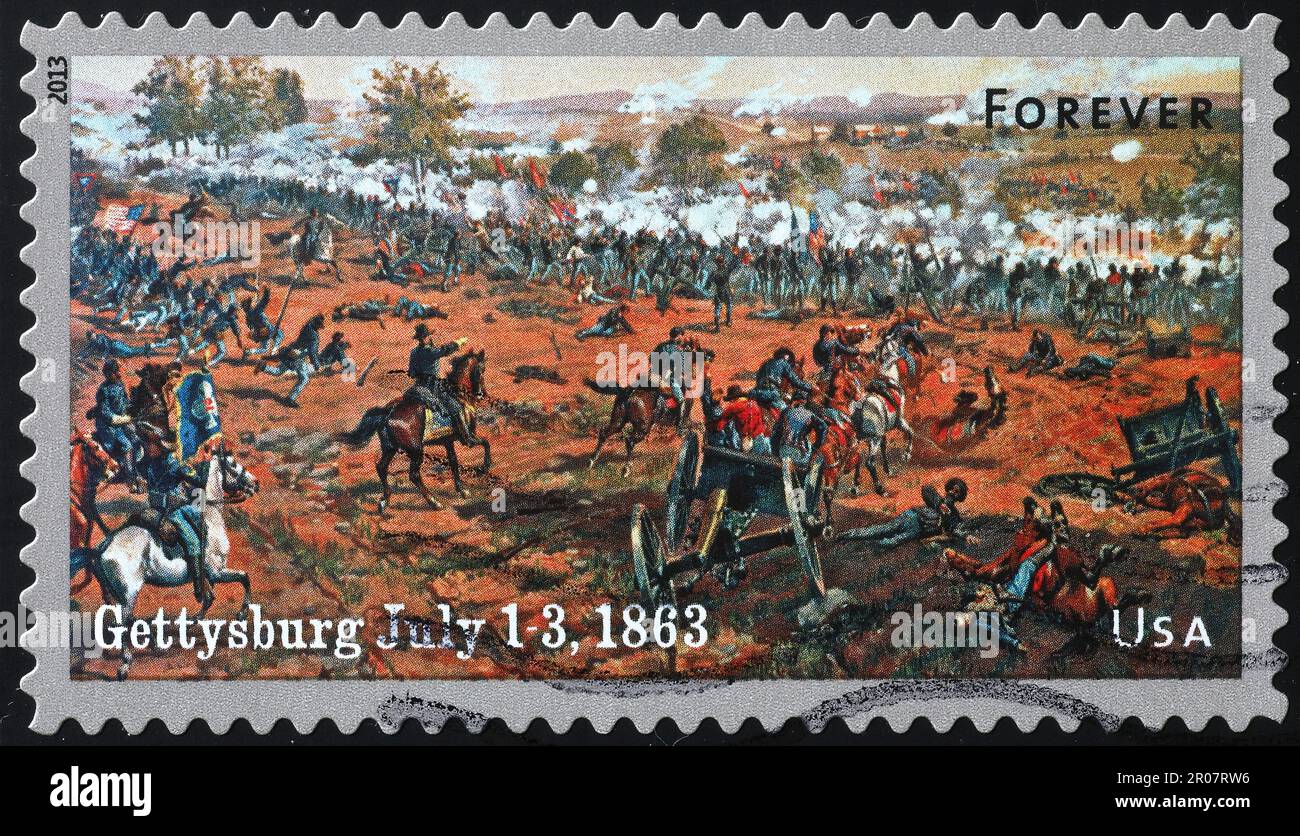 Battle of Gettysburg celebrated on american stamp Stock Photo - Alamy