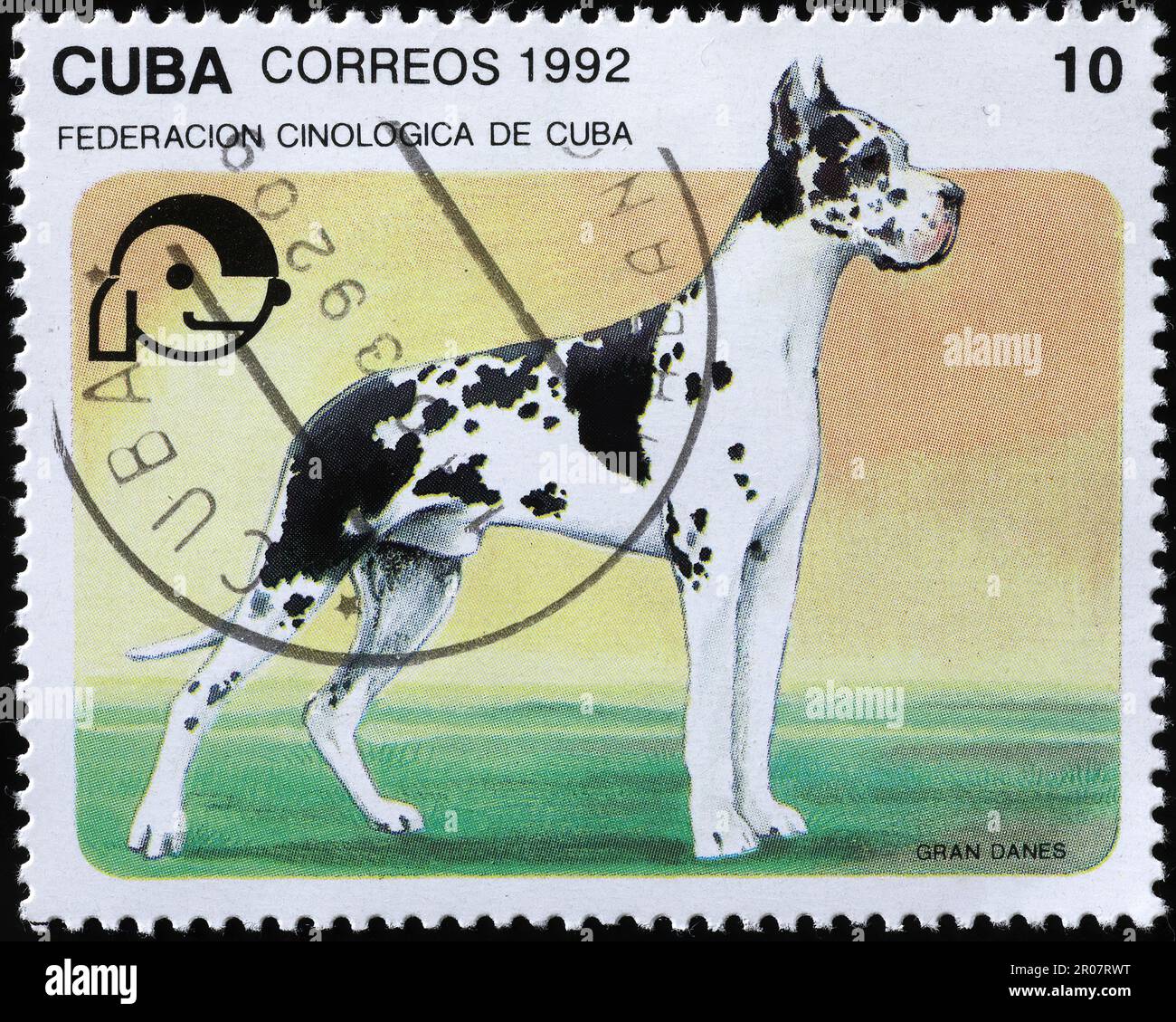 Dog Great Dane on cuban stamp Stock Photo - Alamy