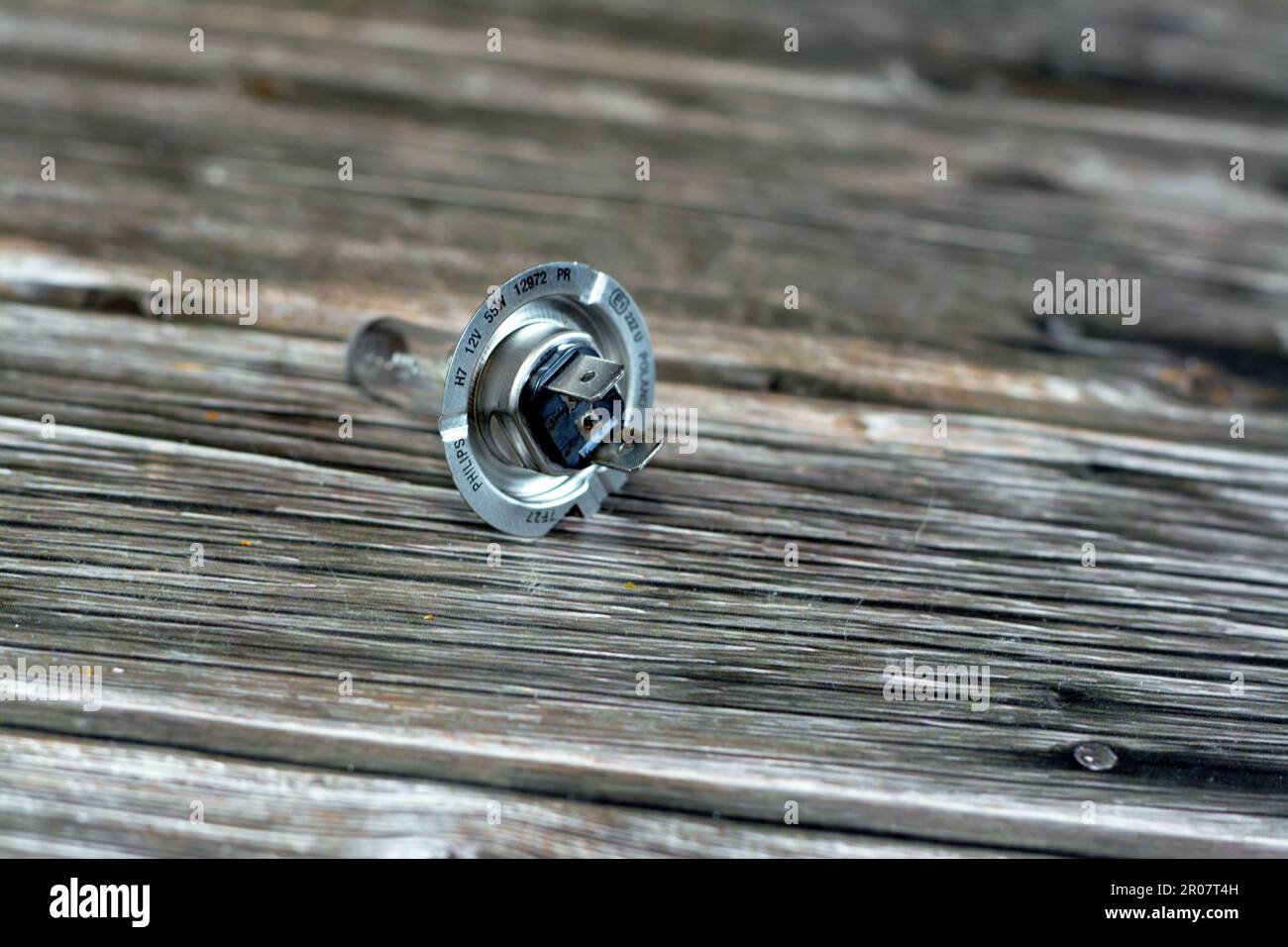 Cairo, Egypt, May 4 2023: Philips Car headlight bulb installed in the ...