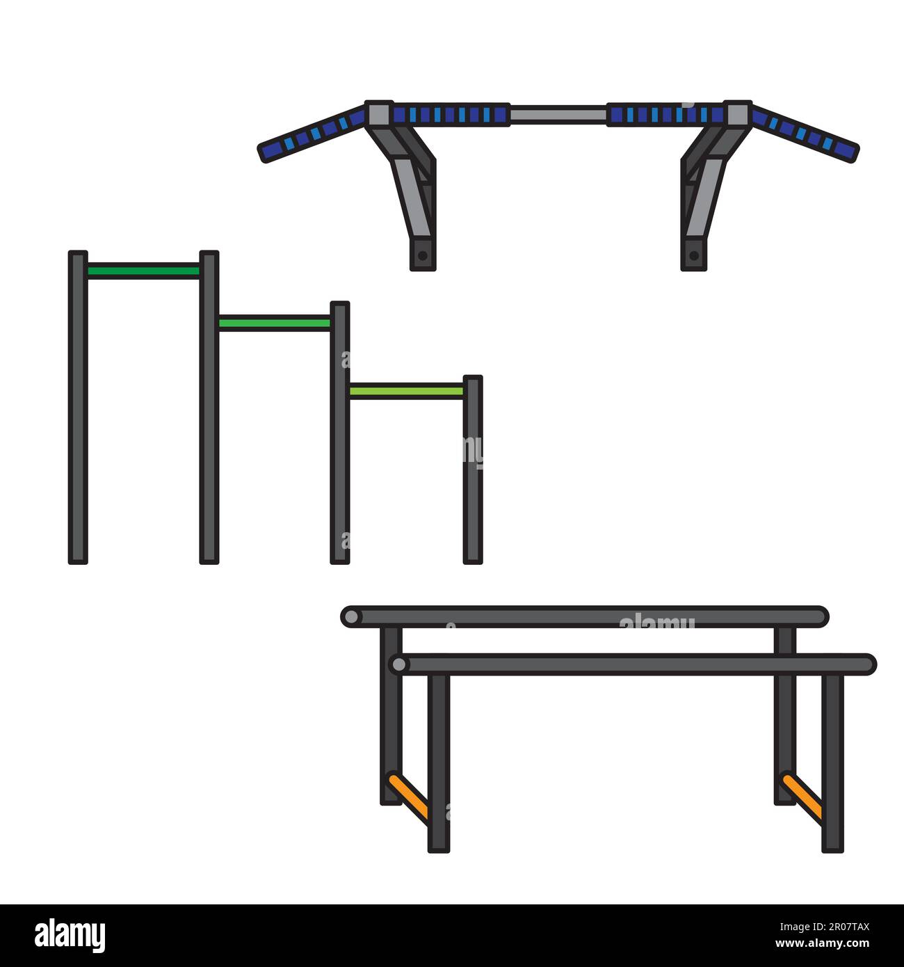 Sports equipment for street workout and pull-up bar. Vector Stock ...