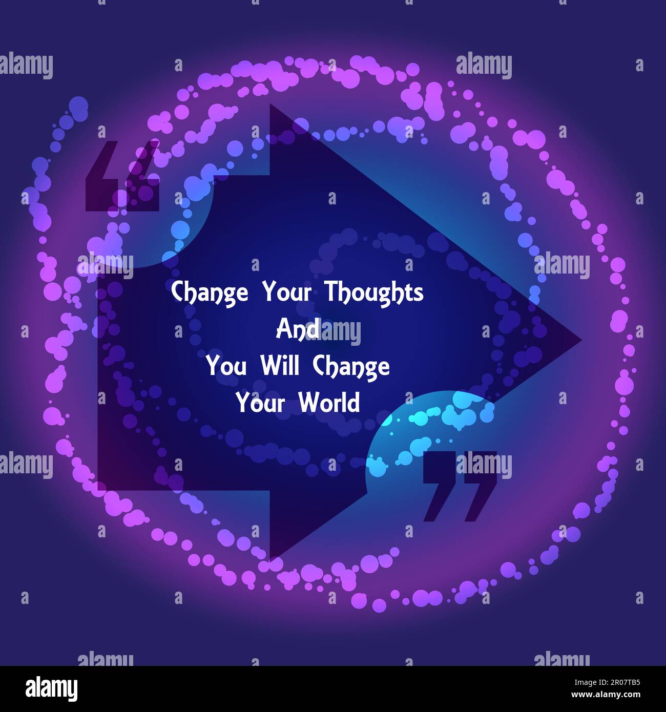 Template of square quote text bubble in form of arrow. Motivation quote ...