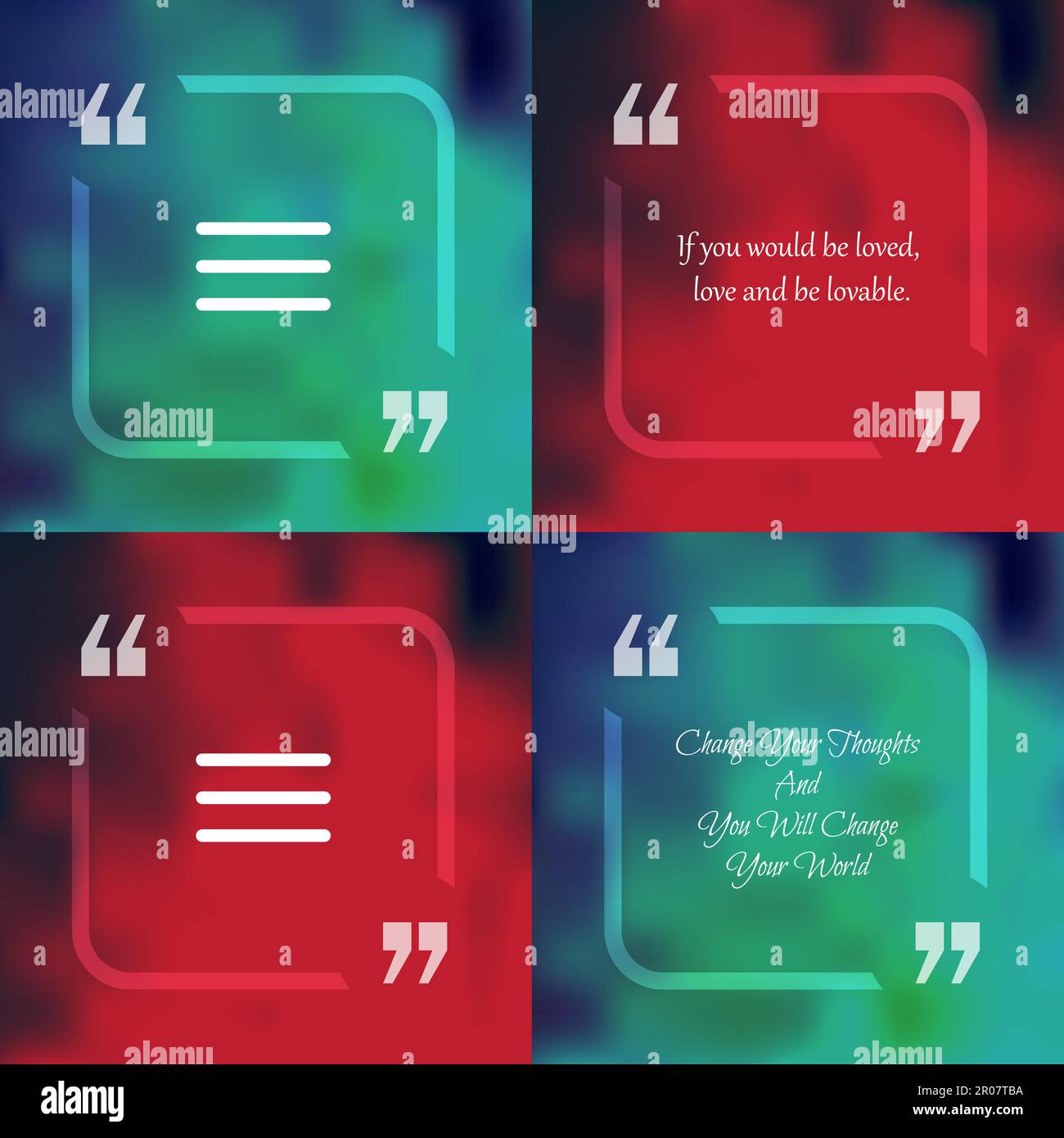 Template of square quote text bubble in form of rectangle. Motivation ...