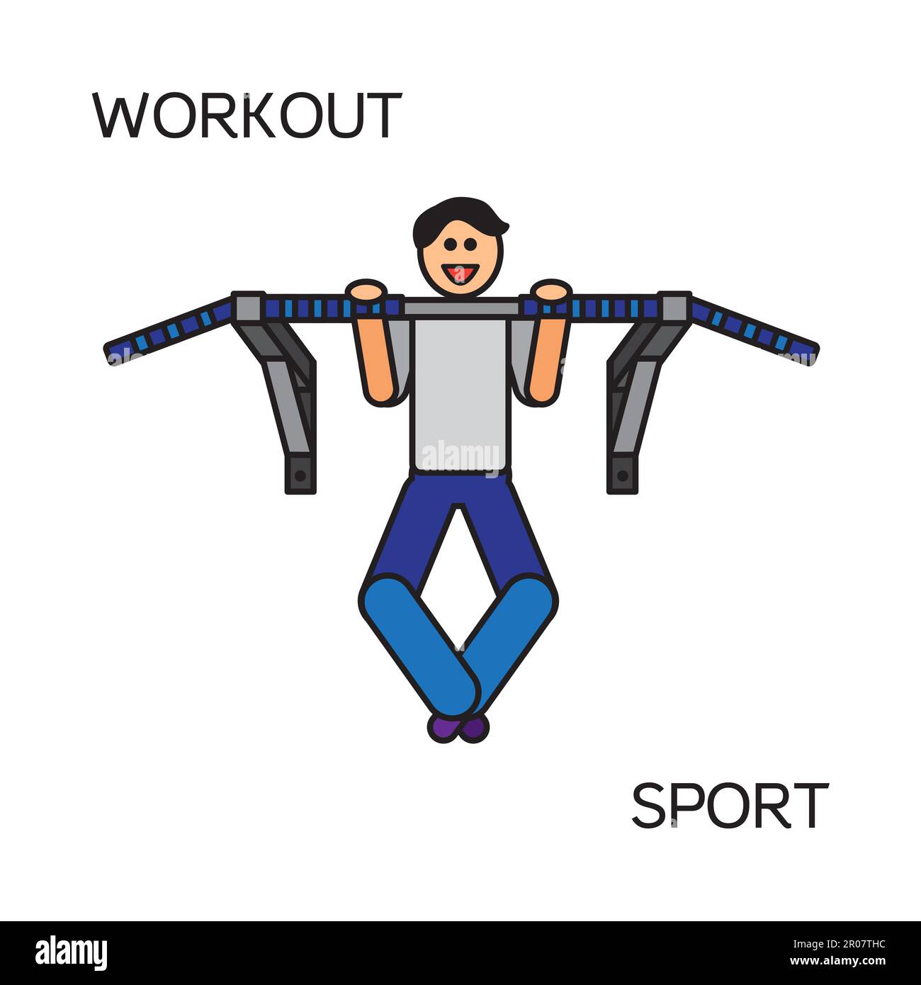 Sportman with sports equipment for street workout and pull-up bar ...