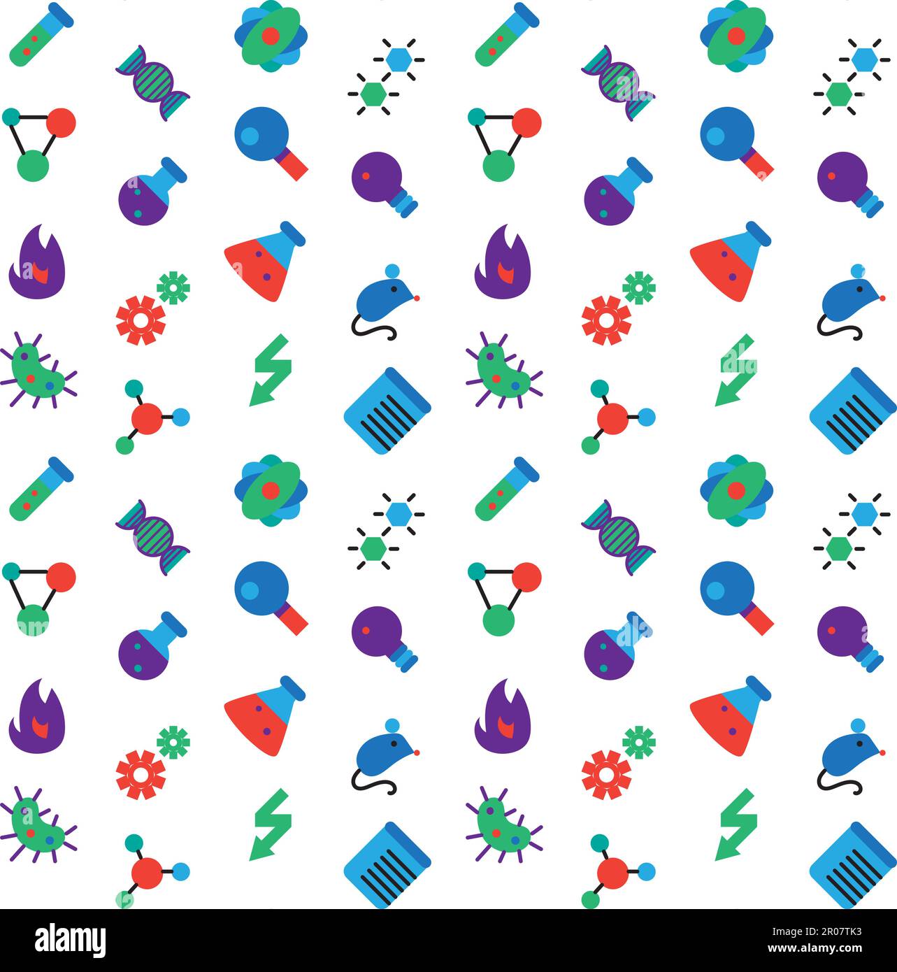 Science icons seamless pattern. Laboratory biology symbols. Vector ...