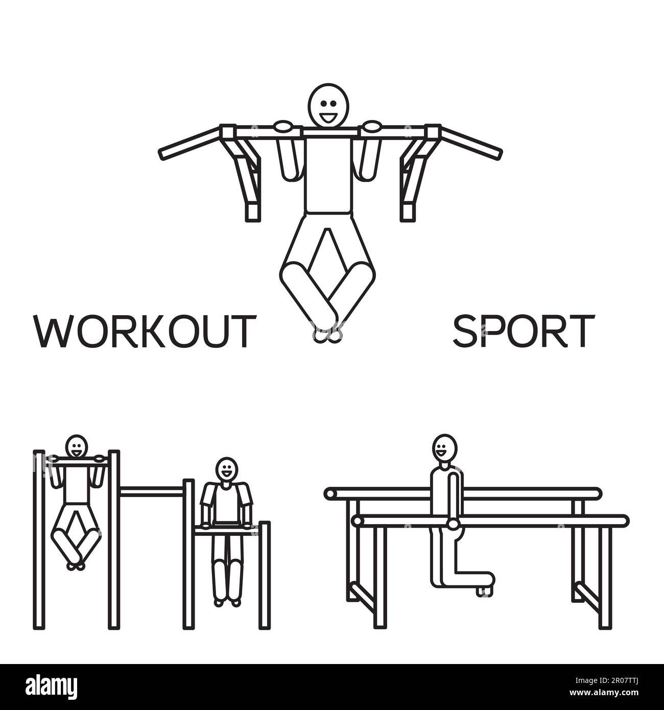 Sportman with sports equipment for street workout and pull-up bar ...