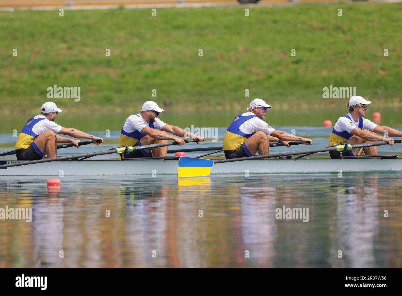 ZAGREB, CROATIA - MAY 07: Maksym Boklazhenko, Mykola Mazur, Sergii Gryn ...