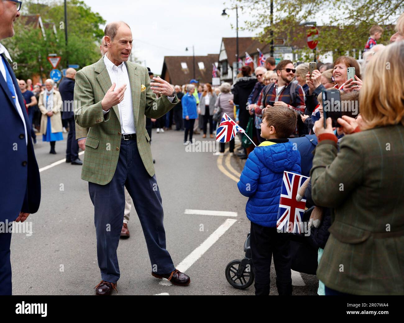 The Duke of Edinburgh greets people as he arrives to attend the ...