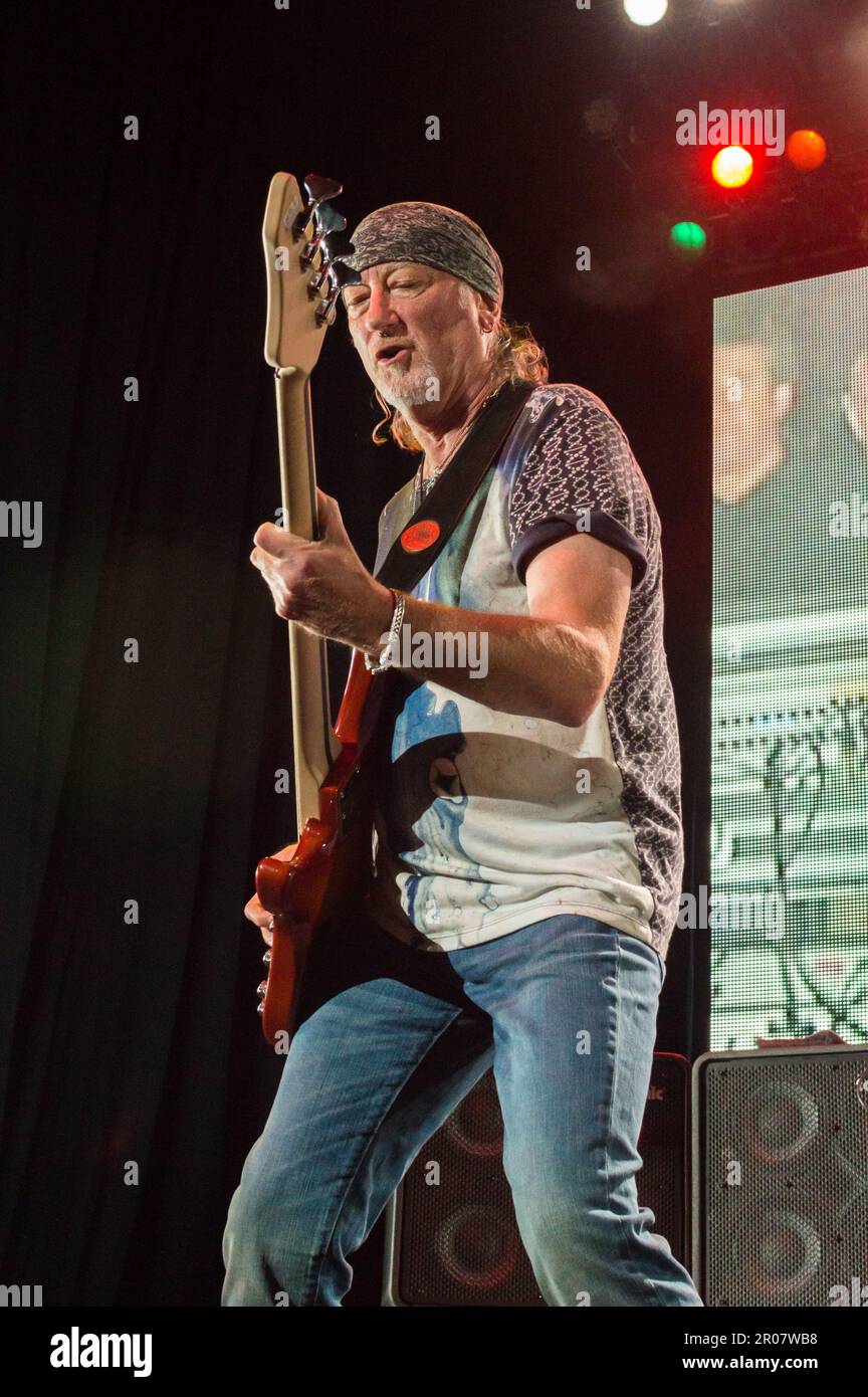 Costa Mesa, Calif., 6 August, 2014: Bassist Roger Glover performs with ...