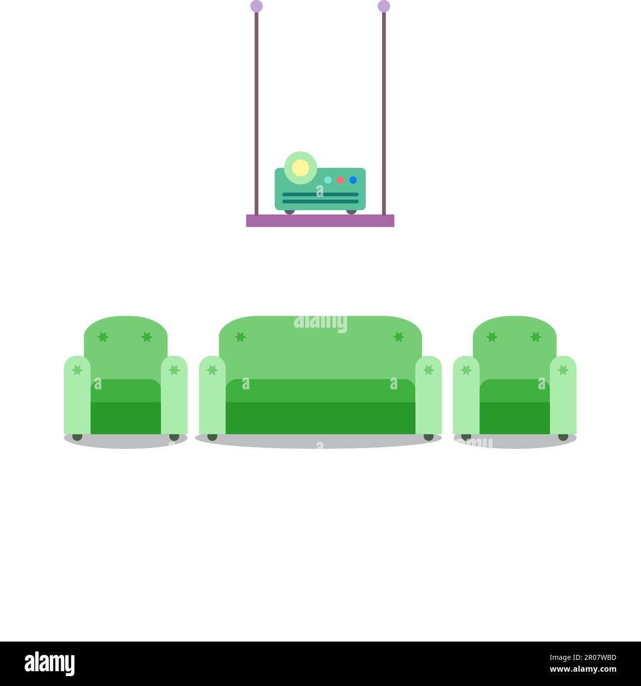 Office work room with projector and comfortable seats for multimedia ...