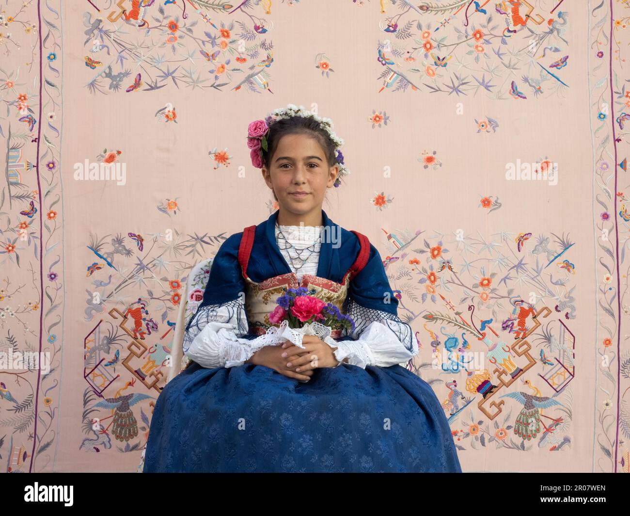 Madrid, Spain. 7th May, 2023. Portrait of the 'Maya' Noa wearing a ...