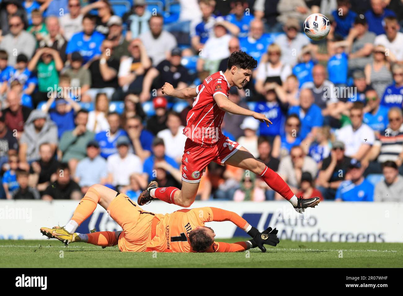 Bromley's Besart Topalloj attempts to take the ball around Chesterfield ...