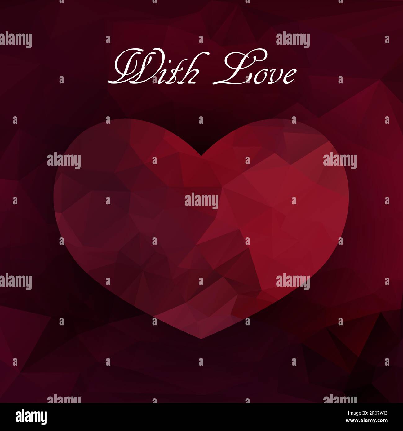 Triangle heart in vector, red love banner Stock Vector Image & Art - Alamy