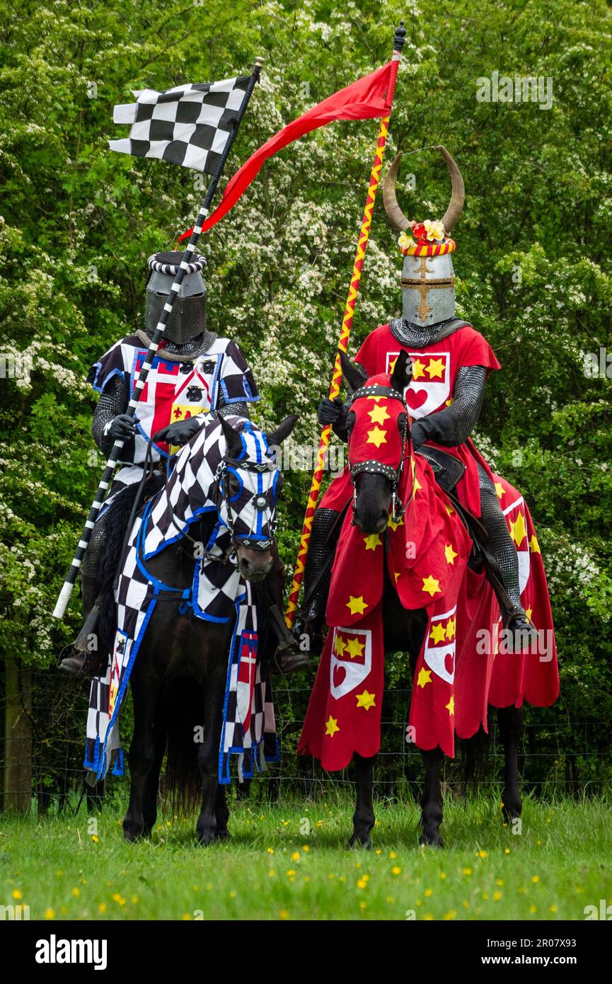 Chalfont, UK. 7 May 2023. Re enactors as armoured knights take part in ...