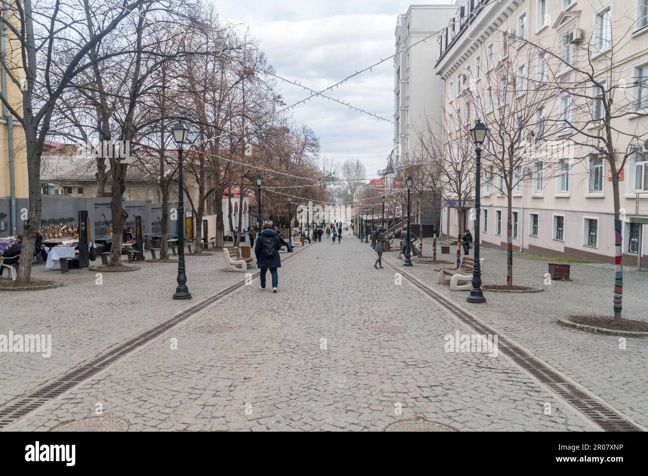 Chisinau, Moldova - March 9, 2023: Eugen Doga pedestrian street Stock ...