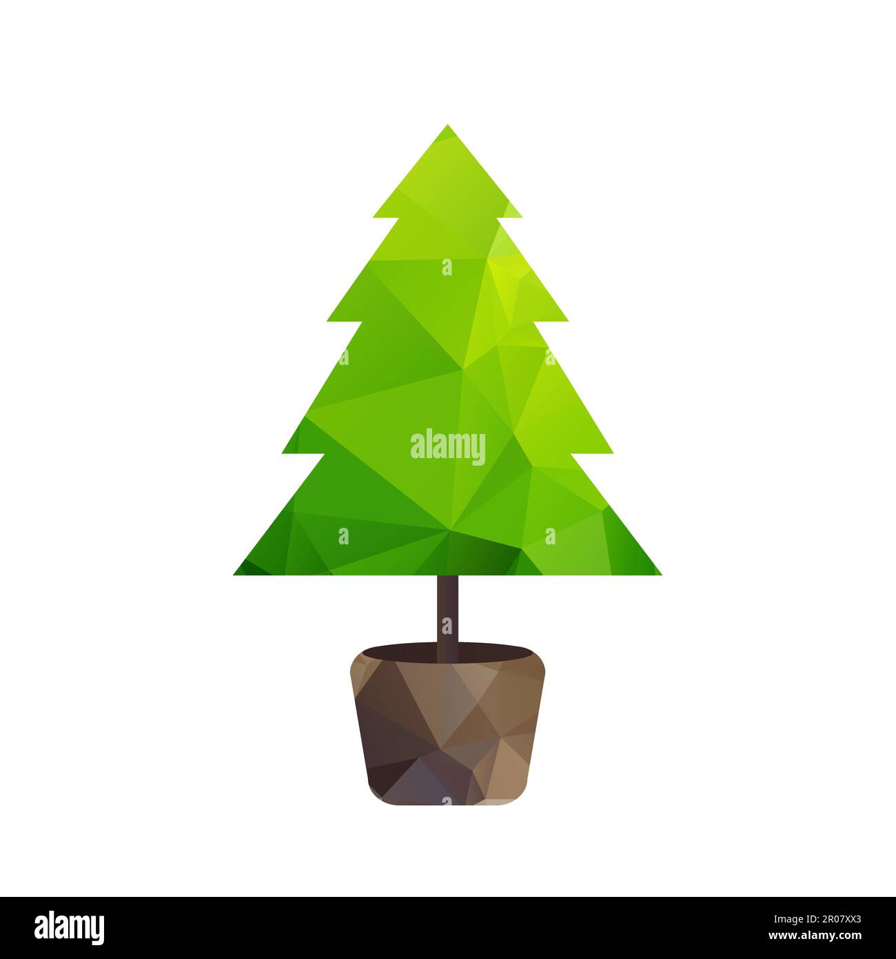 Vector triangle tree fir in pot, nature symbol Stock Vector Image & Art ...