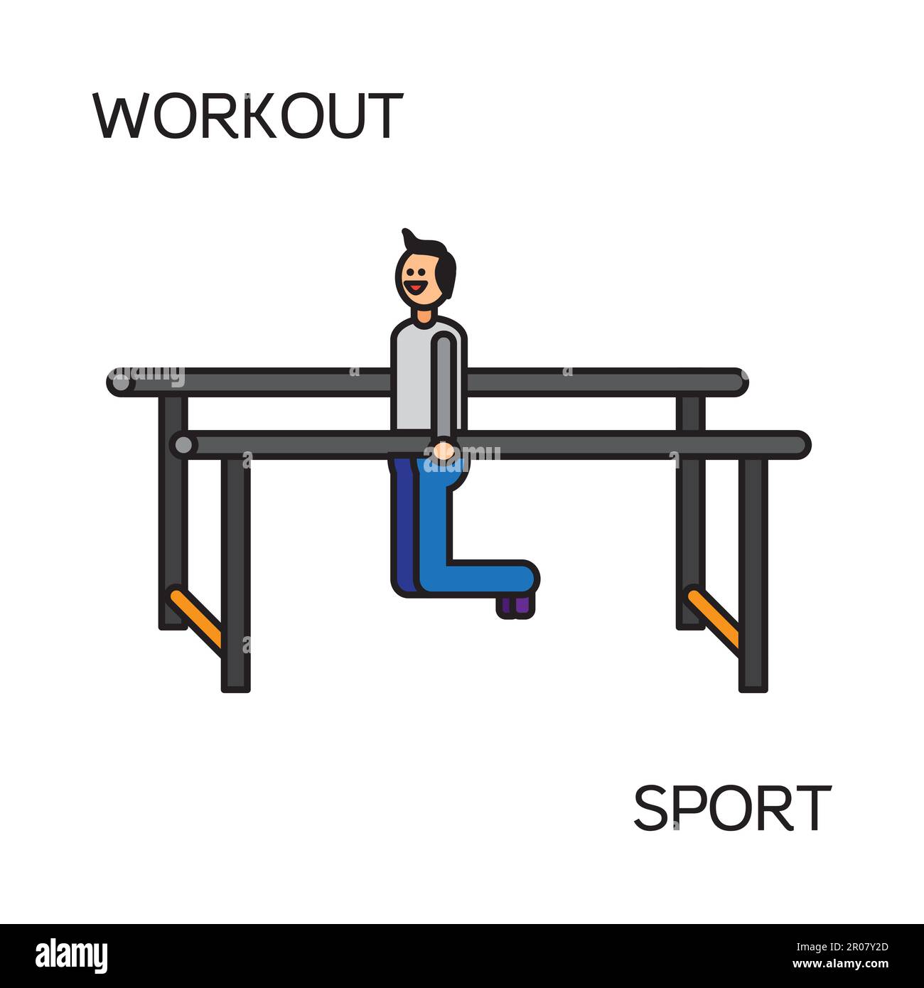 Sportman with sports equipment for street workout and pull-up bar ...