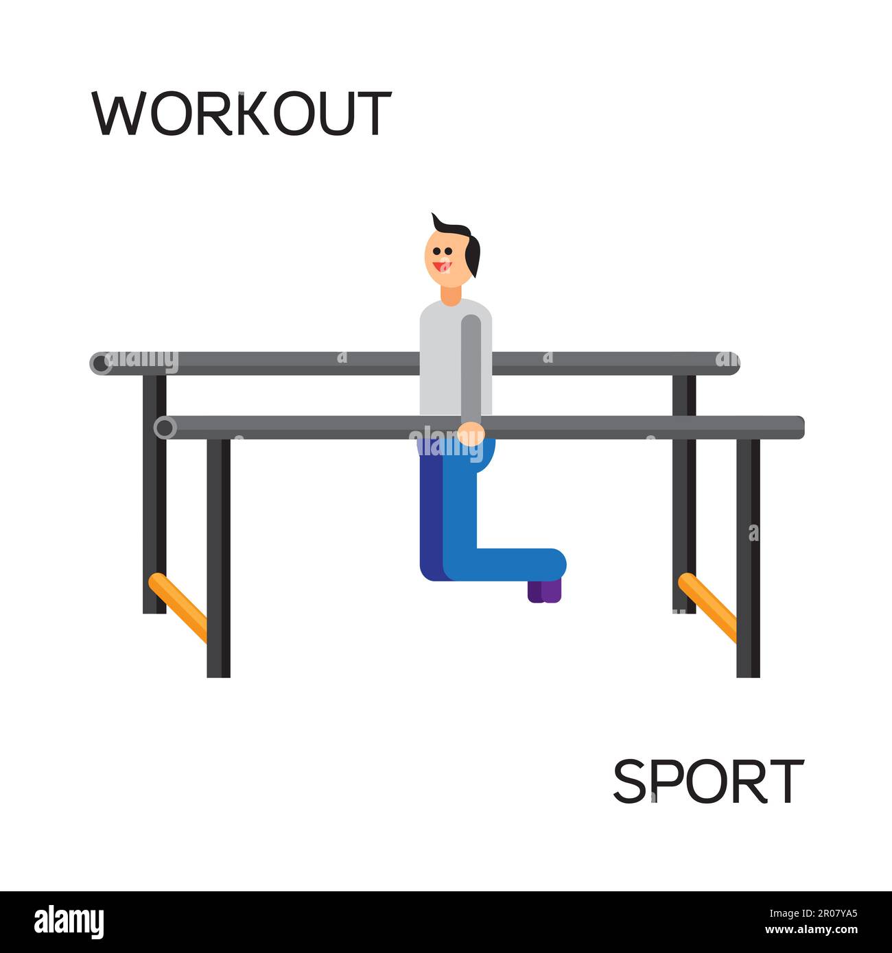 Sportman with sports equipment for street workout and pull-up bar ...