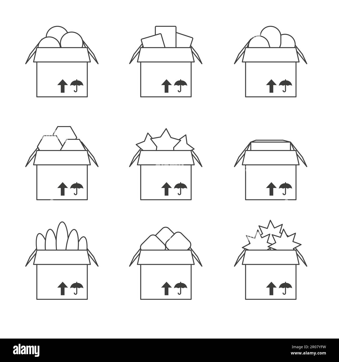 Set of templates with the full box, icons. Vector Stock Vector Image ...