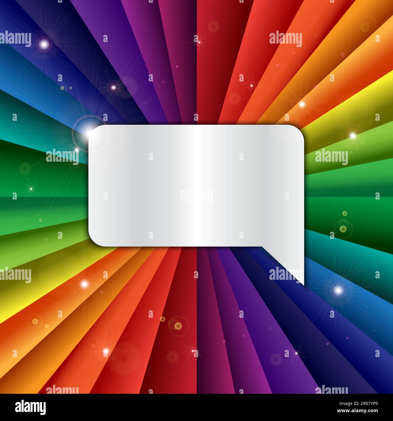 Bright vector rainbow celebration holiday banner with message icon ...