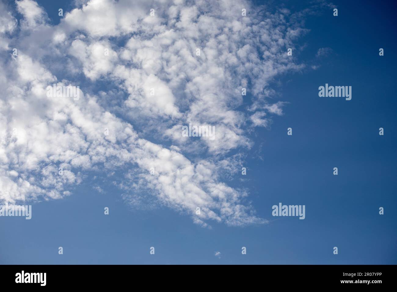 Intense and luminous blue sky with white cirrus clouds perfect for ...