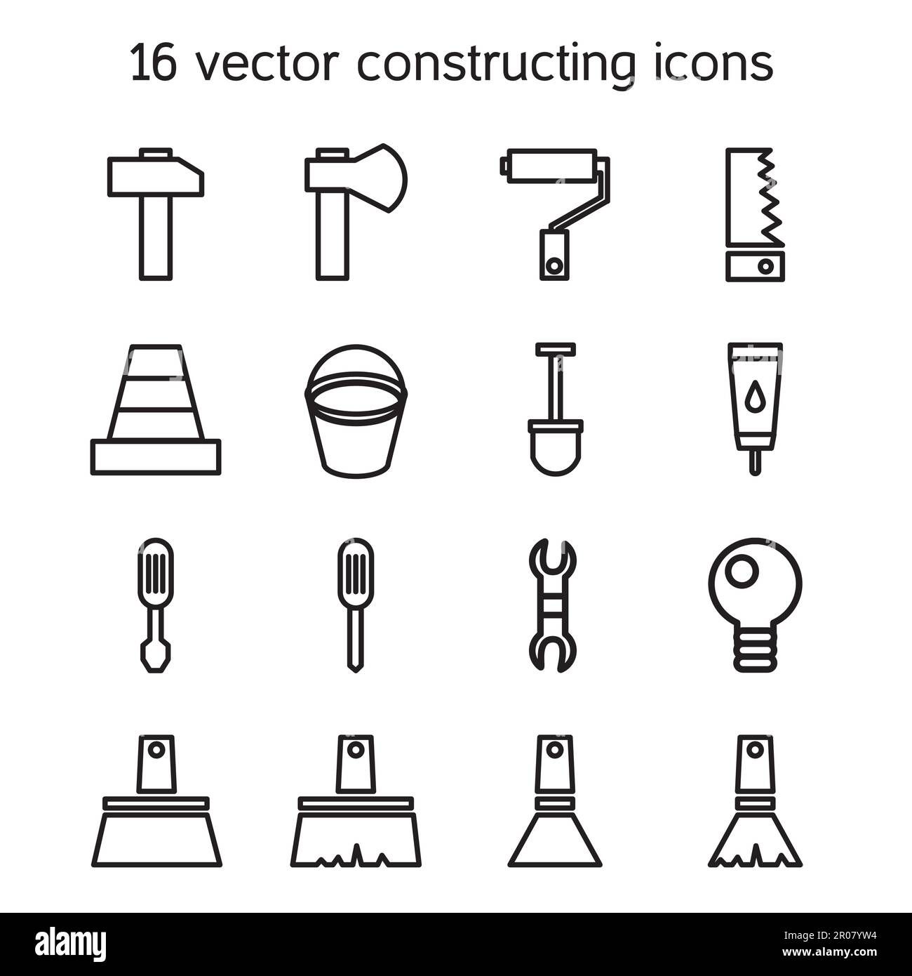 Constructing and building icons set. Repair symbols. Vector Stock ...