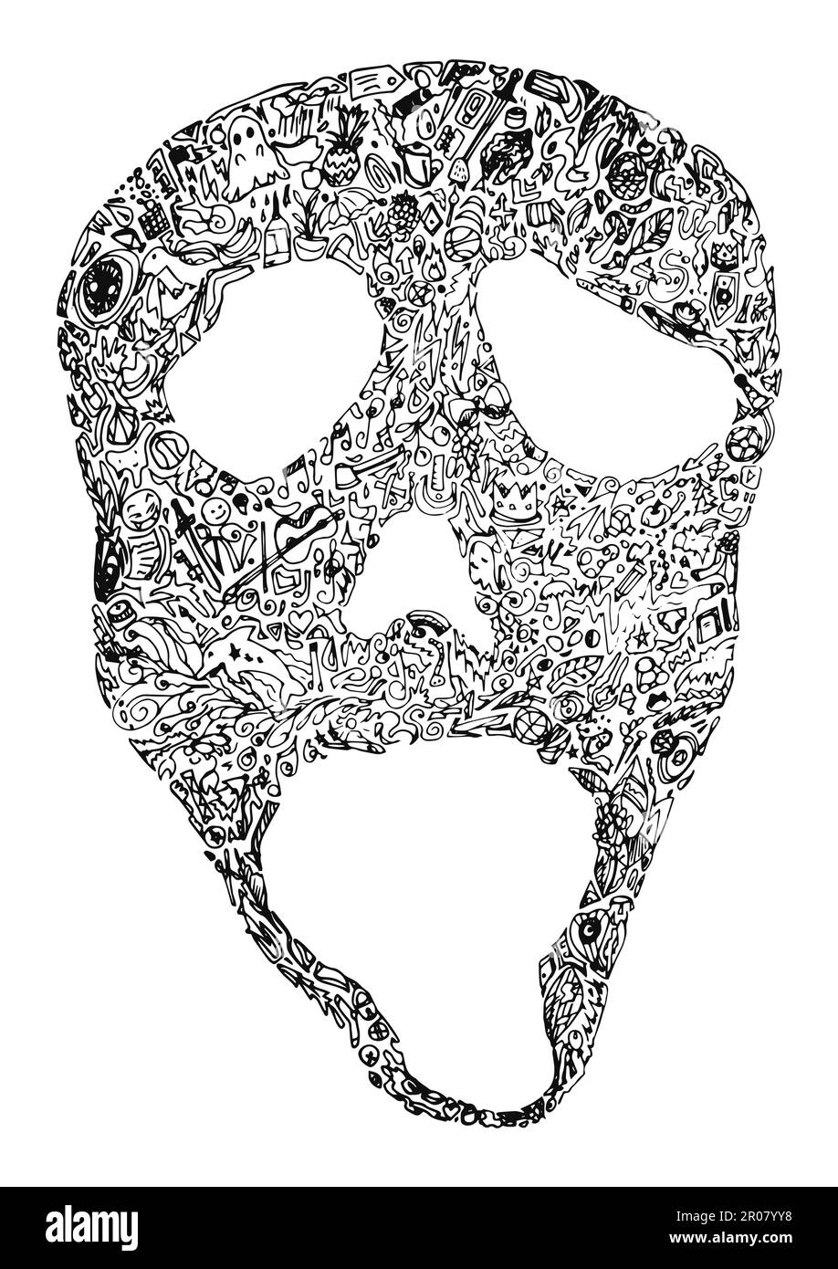 Skull from different icons. Scream symbol. Vector Stock Vector Image ...