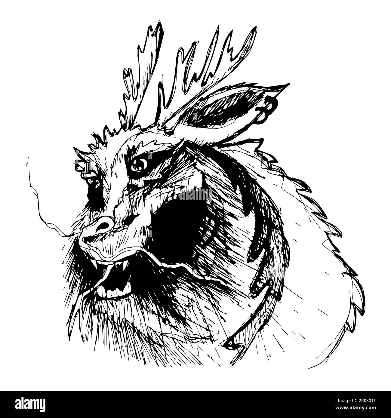 Vector dragon drawing by hand on the paper Stock Vector Image & Art - Alamy