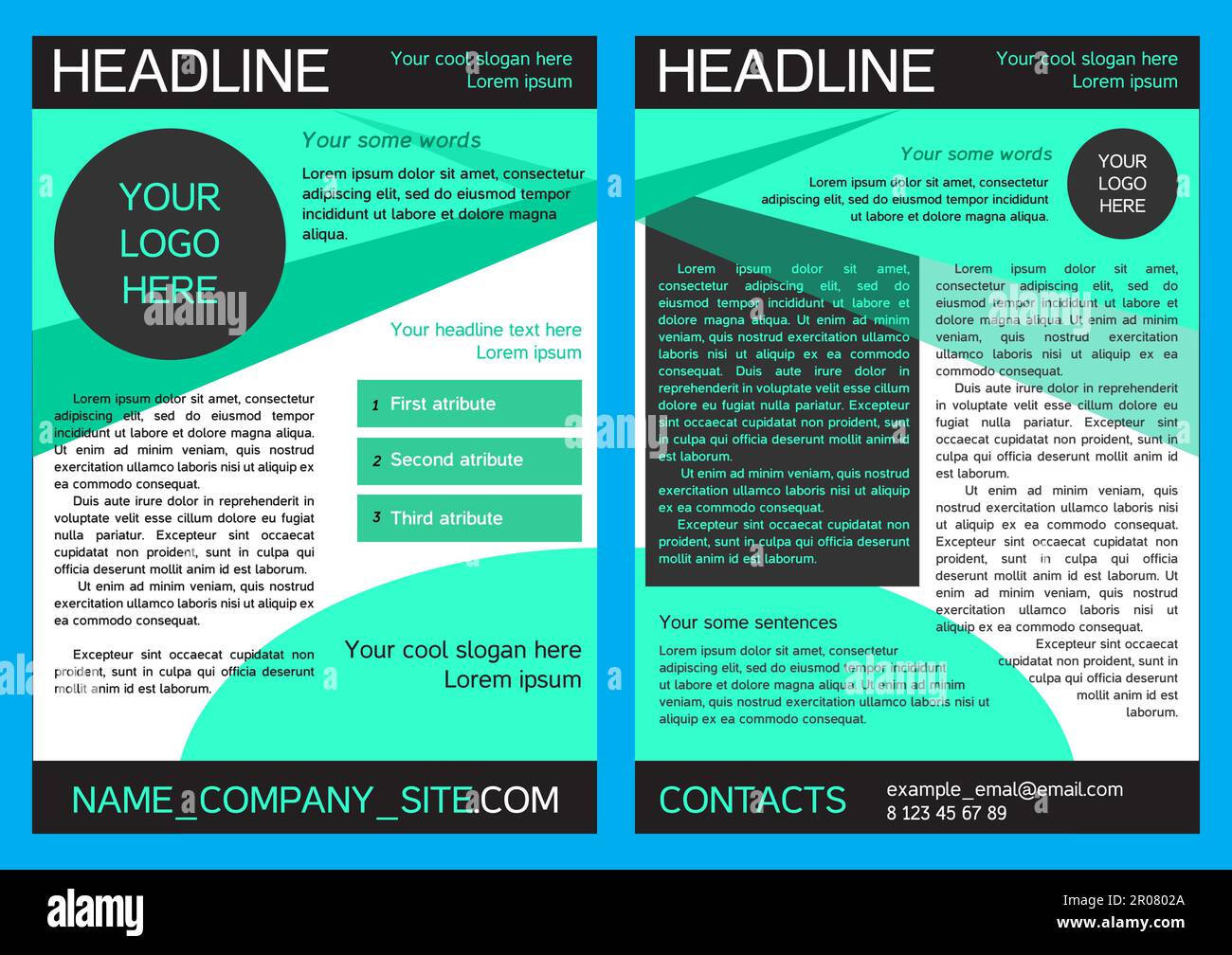 Brochure design template. Flyer with headline. Vector Stock Vector ...