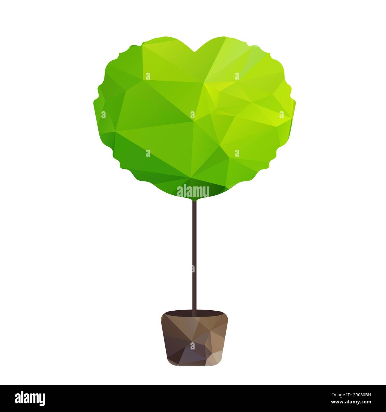 Vector triangle tree in pot as heart, nature symbol Stock Vector Image ...