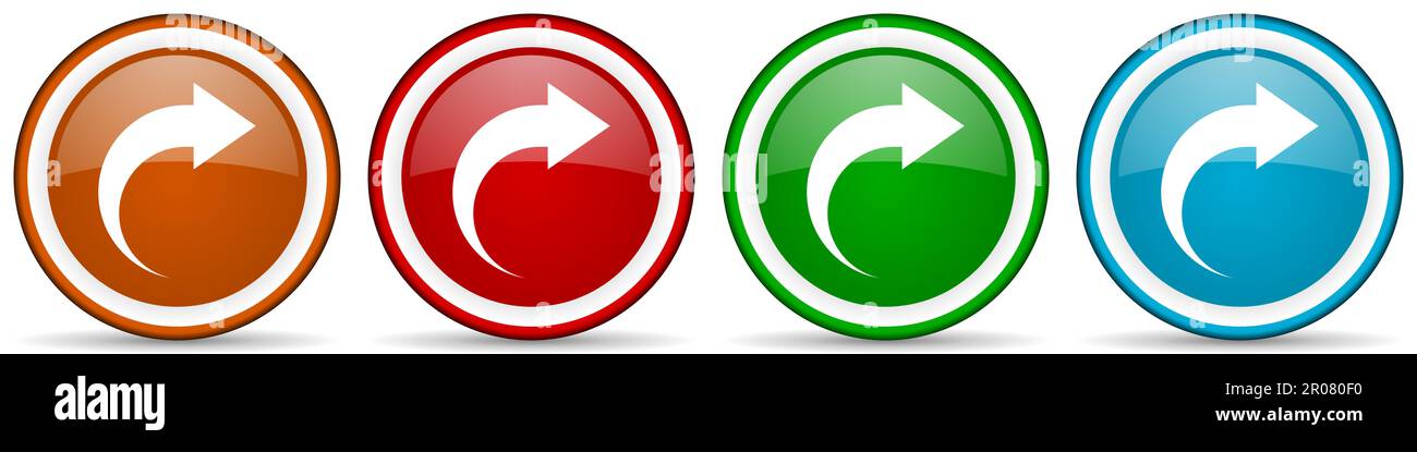 Right arrow, next glossy icons, set of modern design buttons for web ...