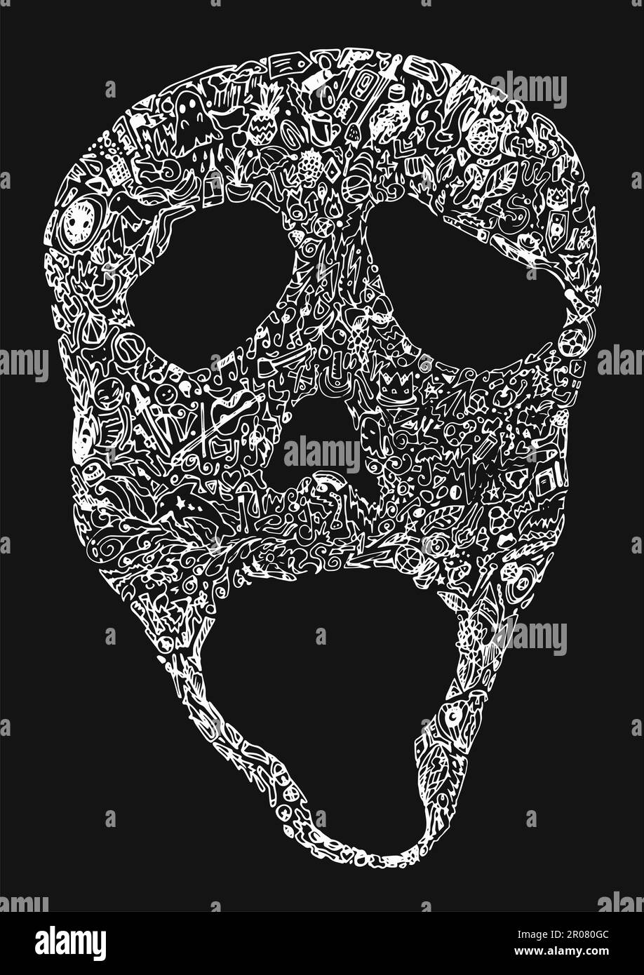 Skull from different icons. Scream symbol. Vector Stock Vector Image ...