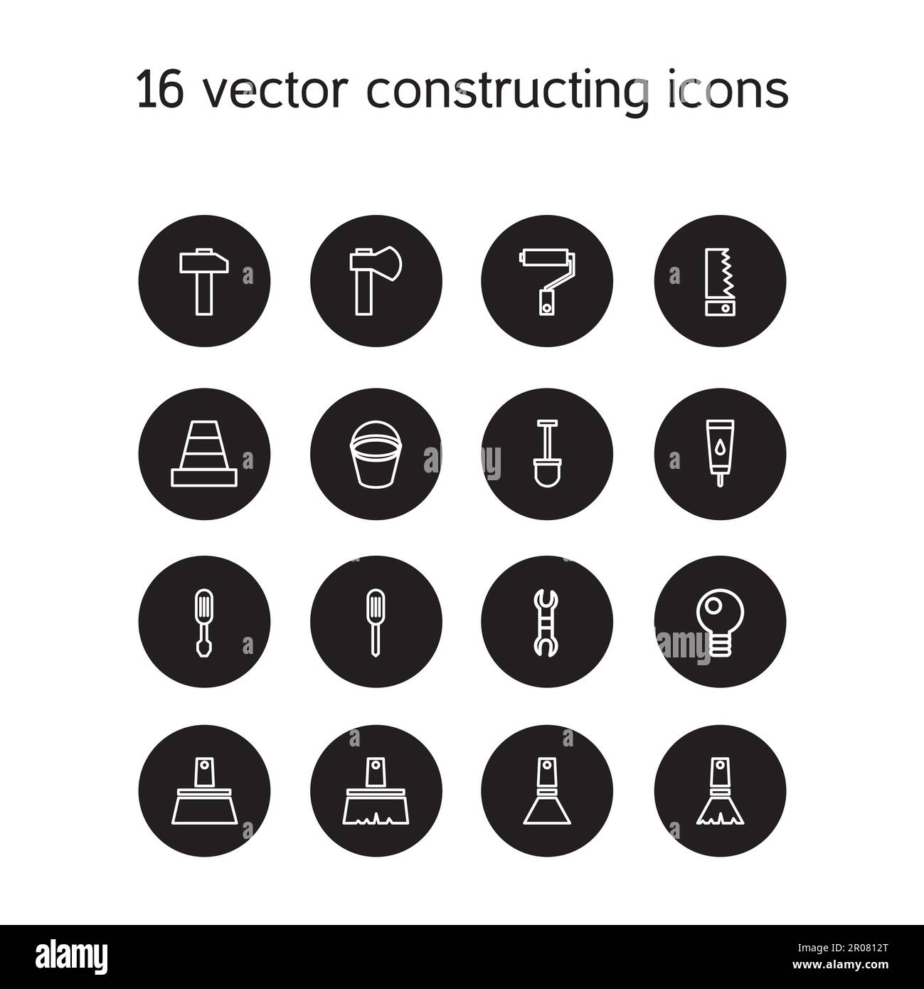 Constructing and building icons set. Repair symbols. Vector Stock ...