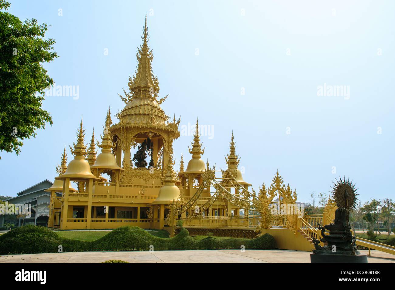 Outside views from Golden Temple in Chiang Rai Stock Photo - Alamy