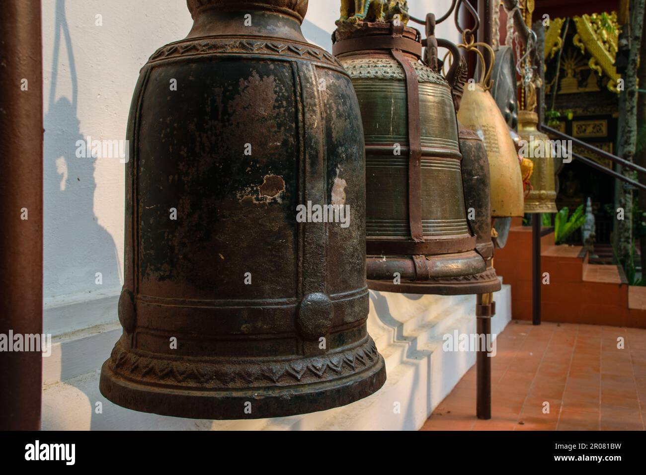 Thailand bells in ancient temple hi-res stock photography and images ...