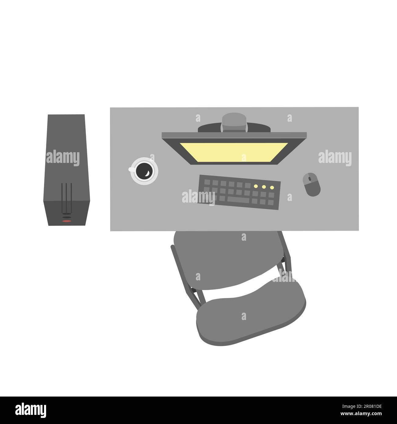 Flat vector office workplace. Work day. Vector Stock Vector Image & Art ...