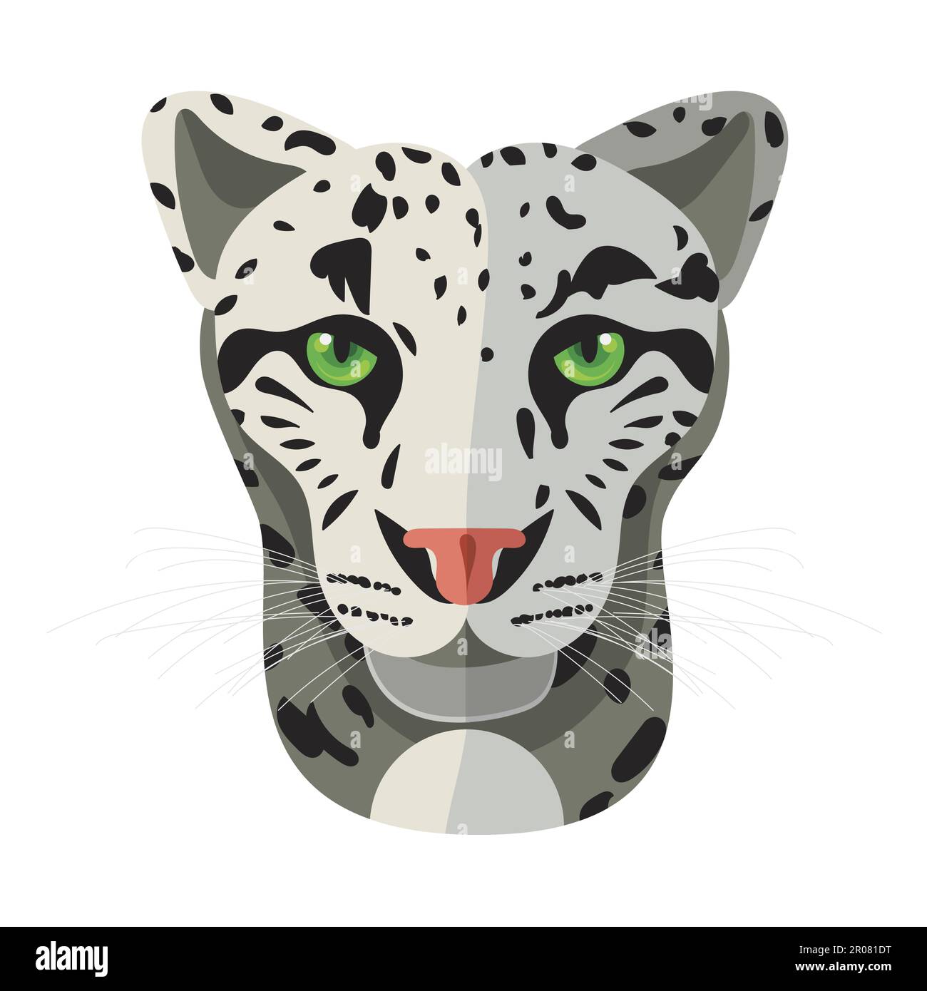 Wild cat face, snow bars head. Vector Stock Vector Image & Art - Alamy