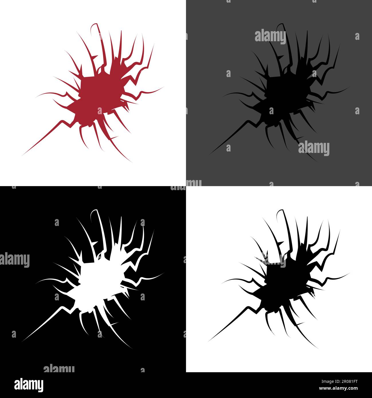 Vector crack, hole in wall, big crash Stock Vector Image & Art - Alamy