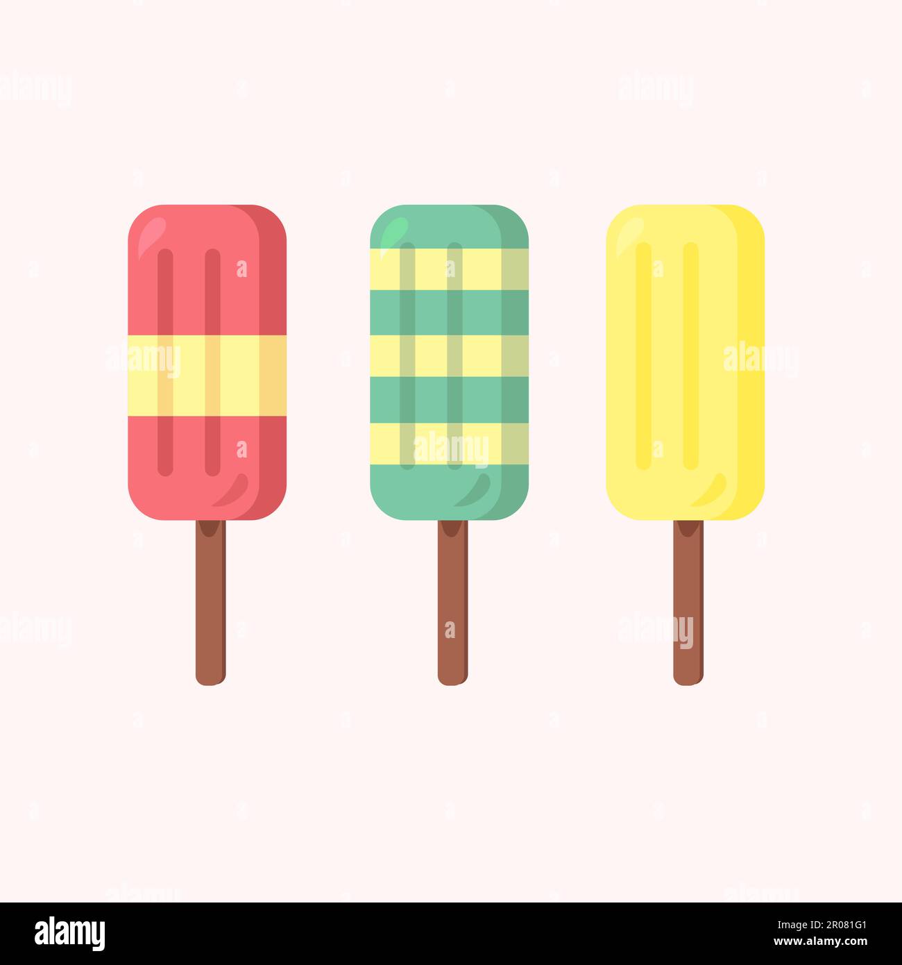 Vector set of ice-creams with three color themes Stock Vector Image ...