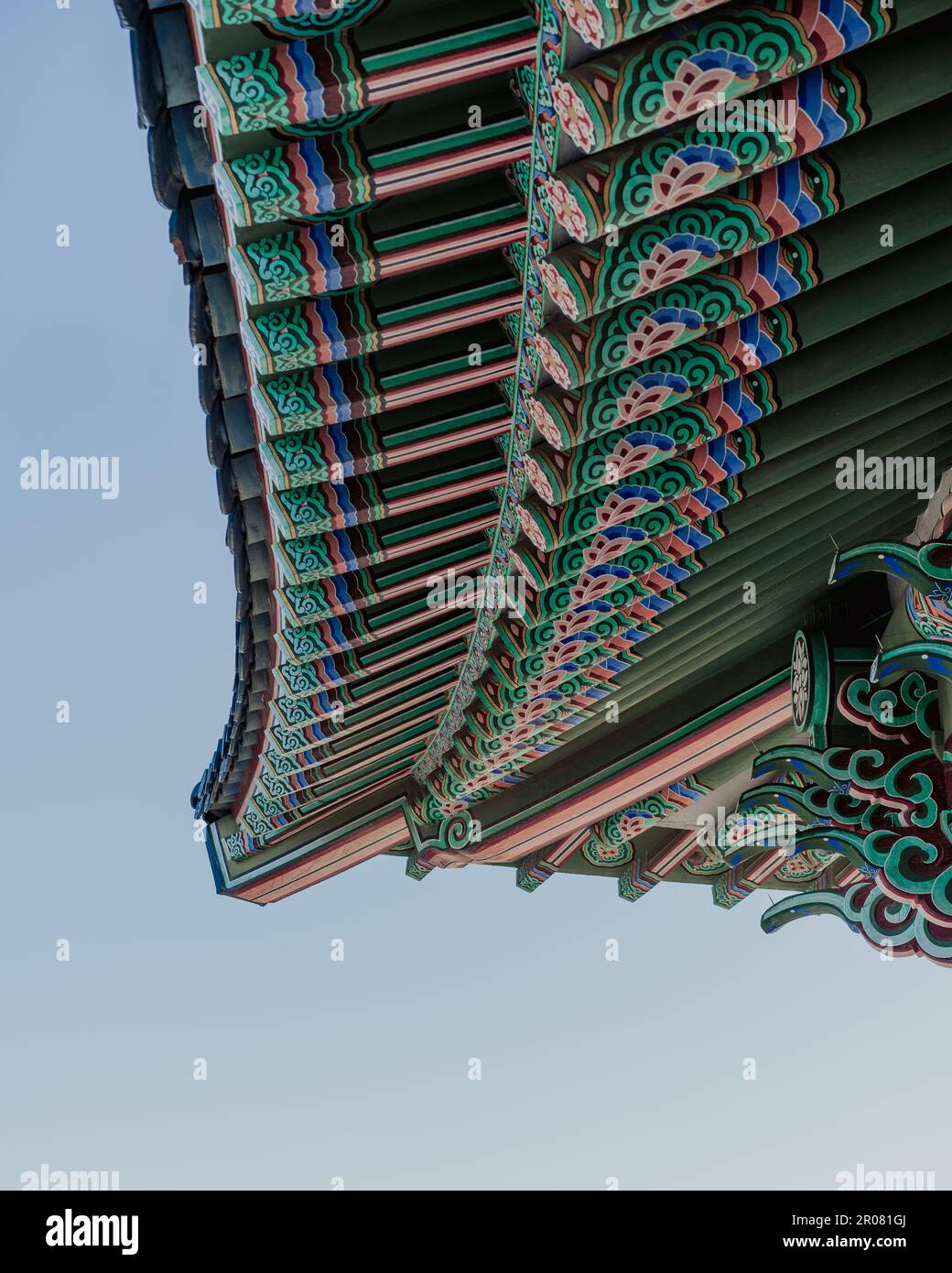 architectural detail of the traditional Korean Friendship Bell Stock ...