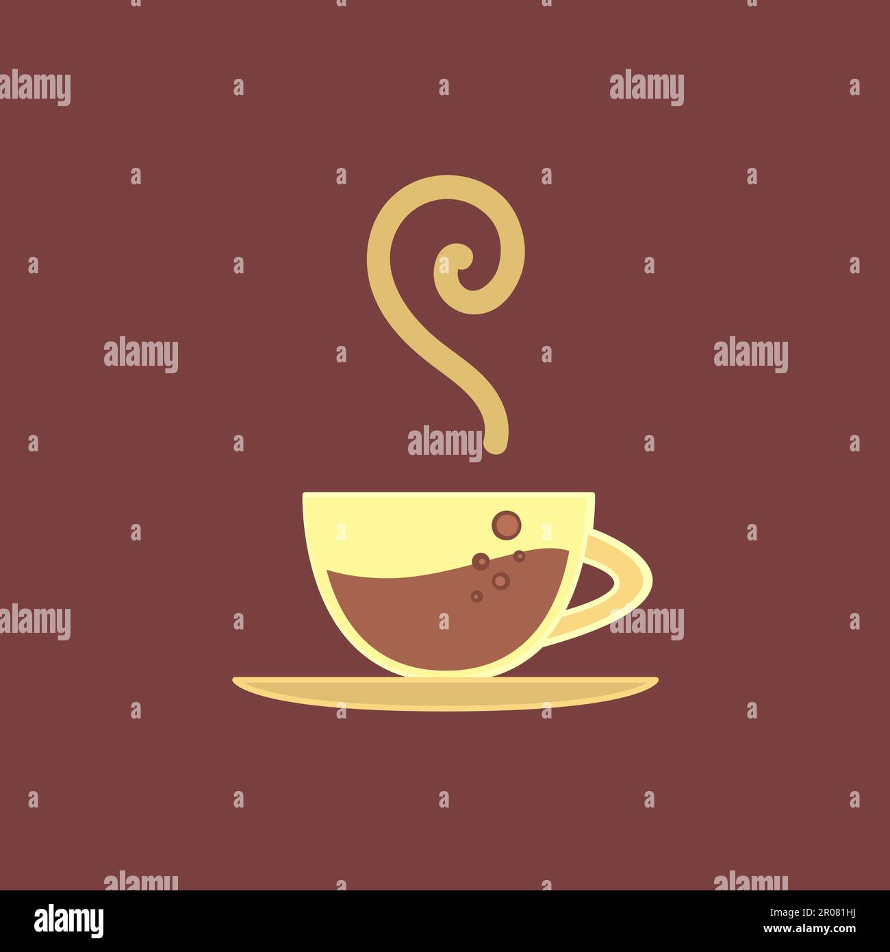 Vector poster, banner with hot coffee cup and bubbles, retro wallpaper ...