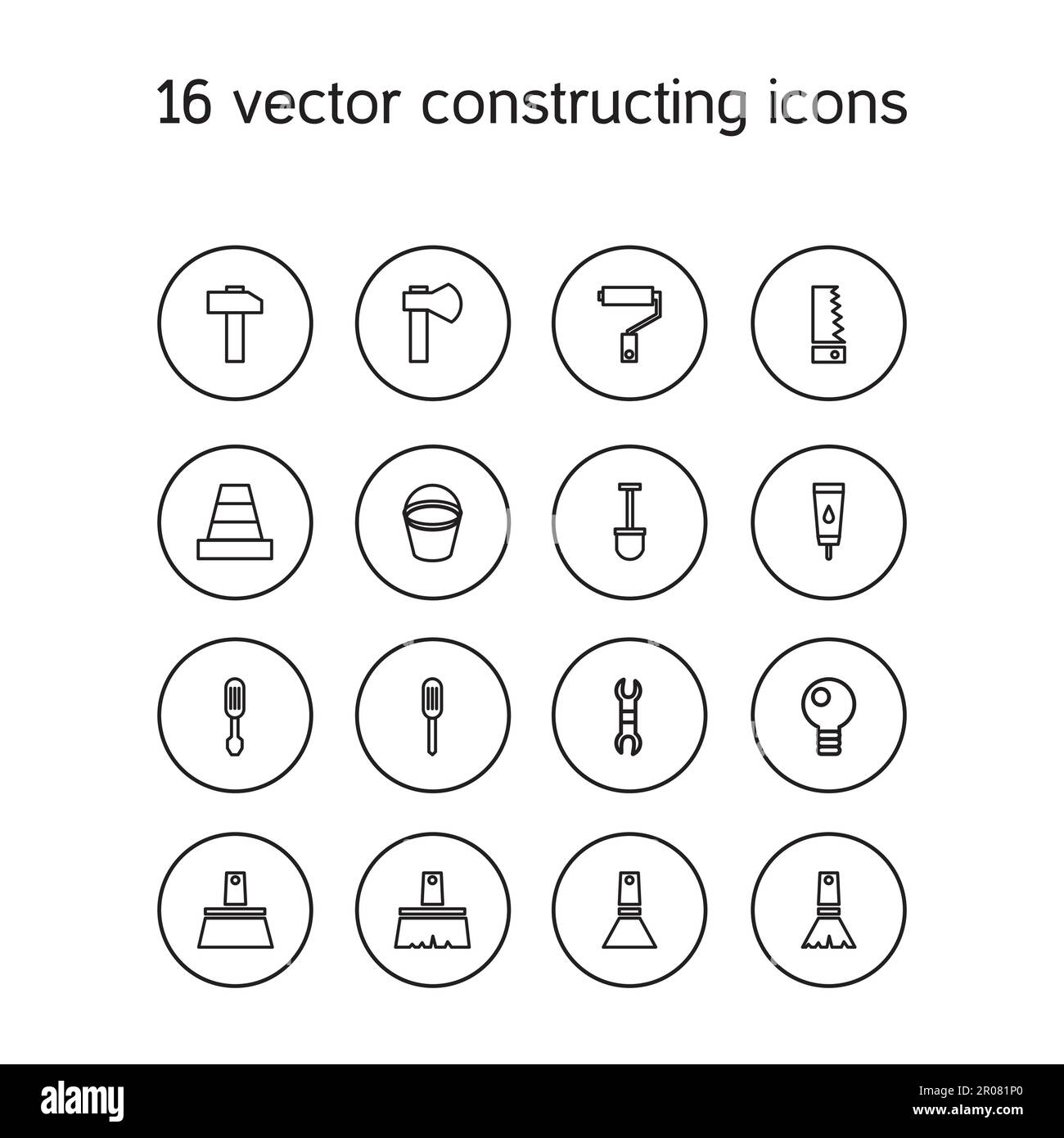 Constructing and building icons set. Repair symbols. Vector Stock ...