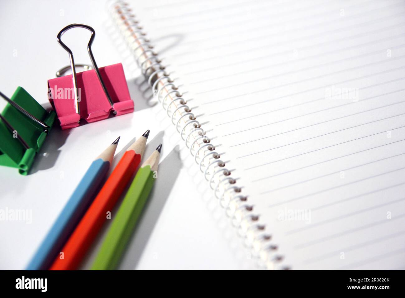 Pencil and notebook close-up stationery concept Stock Photo - Alamy
