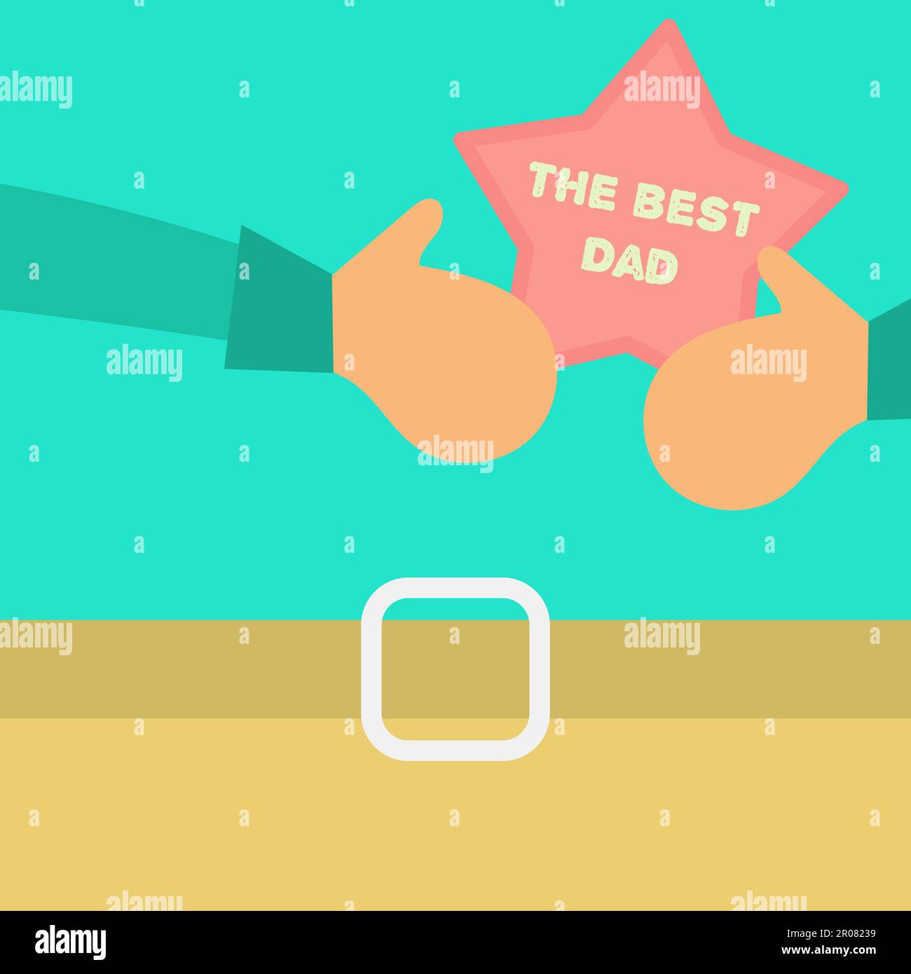 Vector Happy Fathers Day concept with happy father and his gift Stock ...